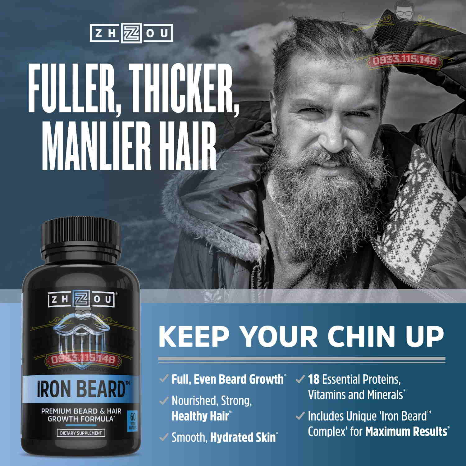 Iron Beard Vitamin Tổng Hợp cho Râu nhanh đen - Iron-beard-01